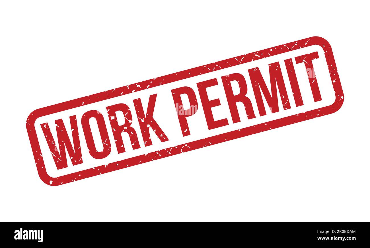 Work Permit Rubber Stamp. Red Work Permit Rubber Grunge Stamp Seal ...
