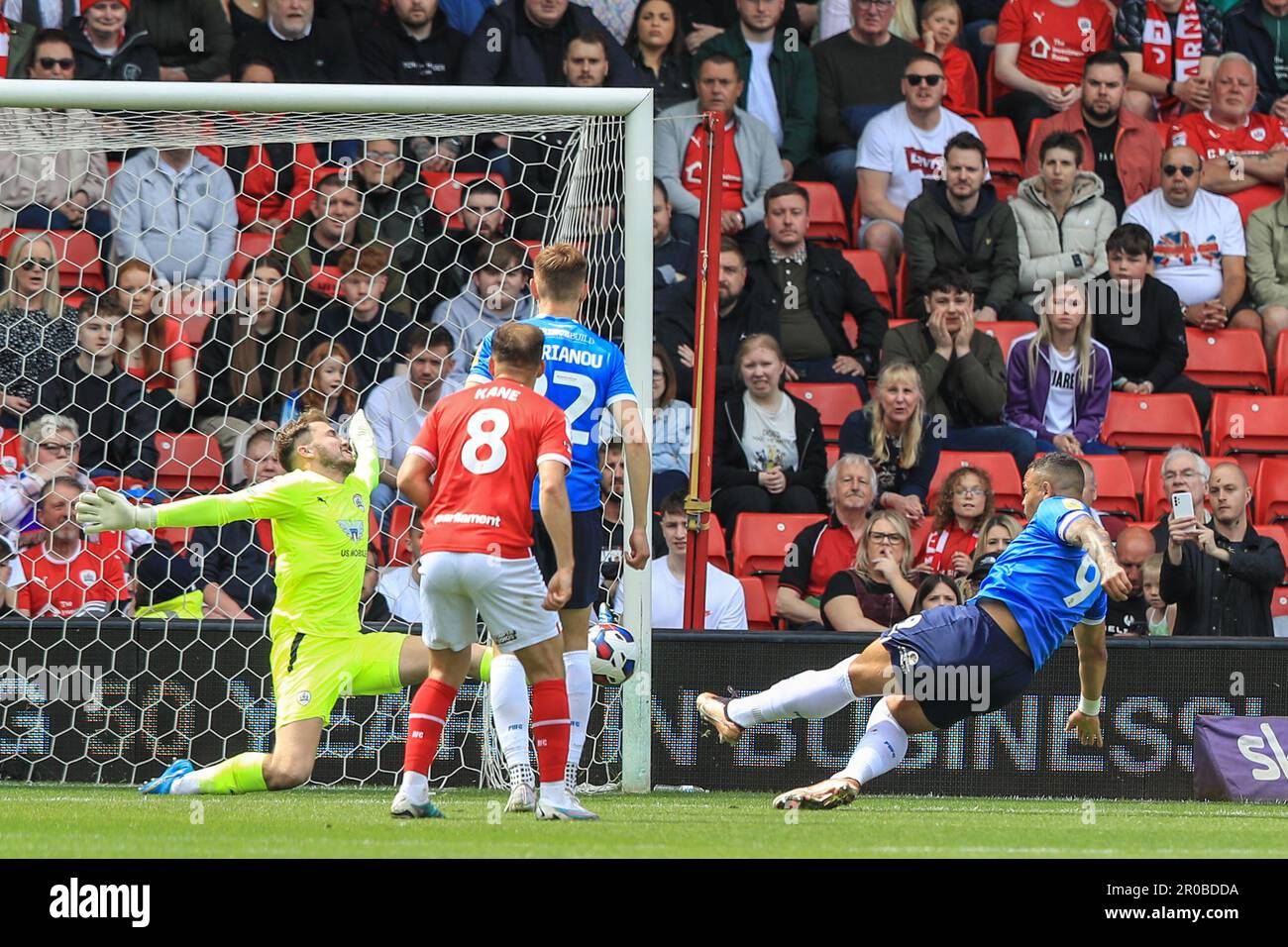 Jonson Clarke-Harris #9 of Peterborough United scores to make it 0-1 ...