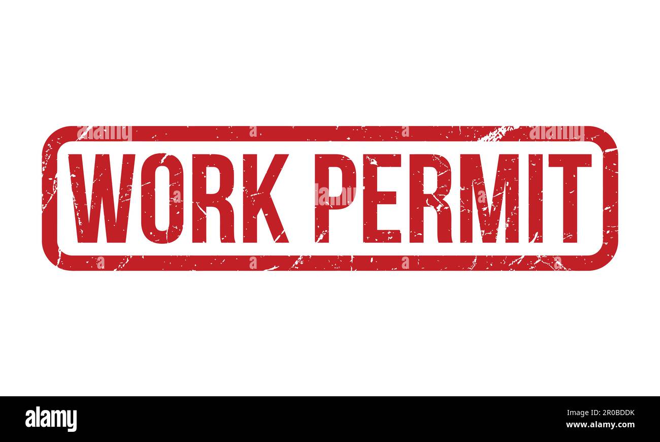 Work Permit Rubber Stamp. Red Work Permit Rubber Grunge Stamp Seal ...