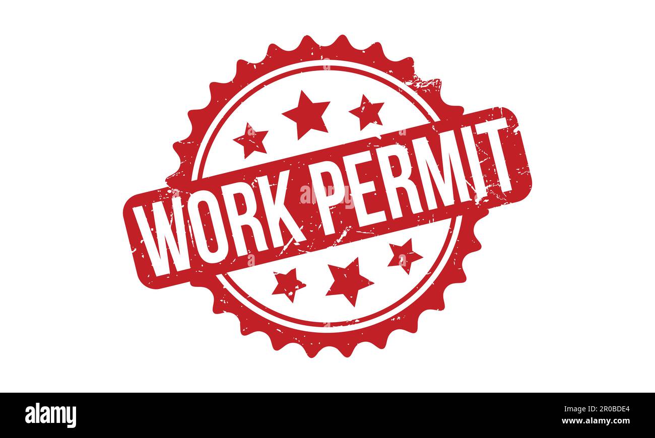 Work Permit Rubber Stamp. Red Work Permit Rubber Grunge Stamp Seal ...