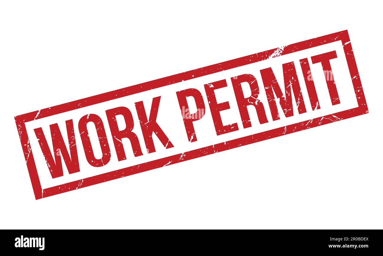 Work Permit Rubber Stamp. Red Work Permit Rubber Grunge Stamp Seal ...