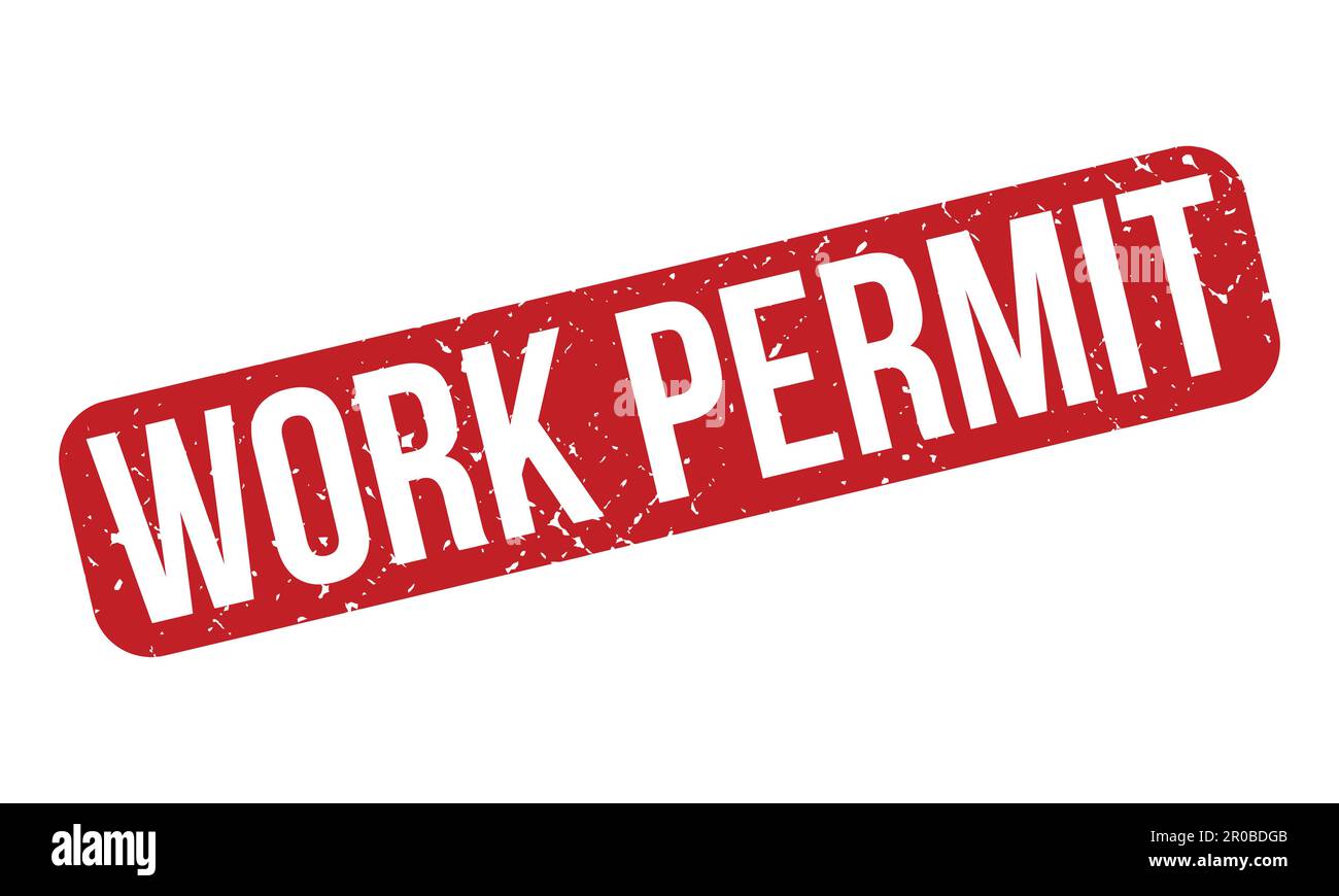 Work Permit Rubber Stamp. Red Work Permit Rubber Grunge Stamp Seal ...