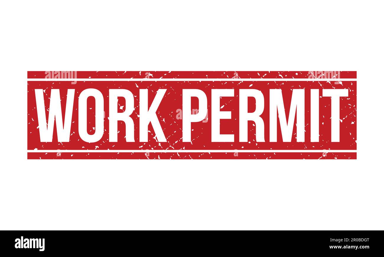 Work Permit Rubber Stamp. Red Work Permit Rubber Grunge Stamp Seal ...