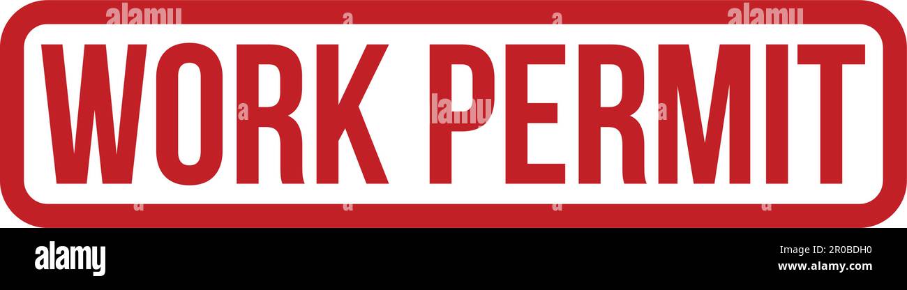 Work Permit Rubber Stamp. Red Work Permit Rubber Grunge Stamp Seal ...