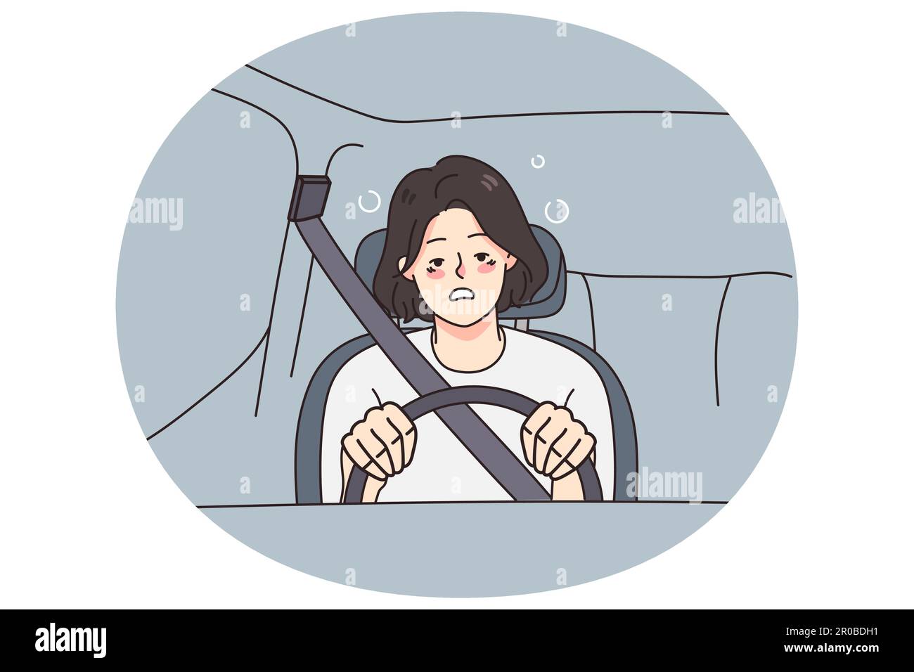 Tired person at wheel of car Stock Vector Images - Alamy
