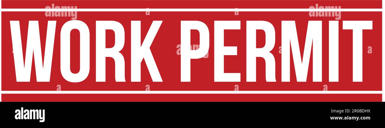 Work Permit Rubber Stamp. Red Work Permit Rubber Grunge Stamp Seal ...