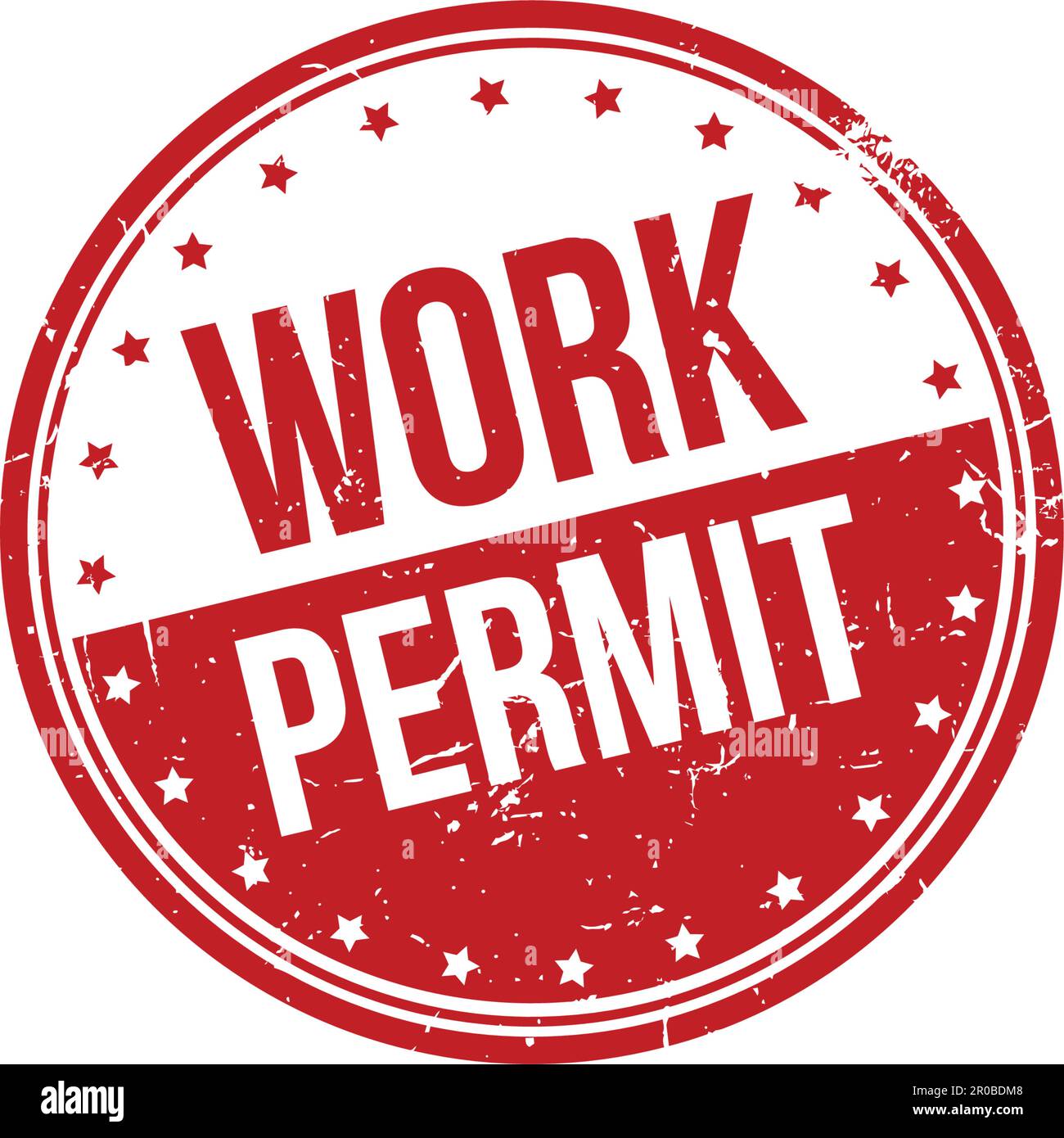 Work Permit Rubber Stamp. Red Work Permit Rubber Grunge Stamp Seal ...