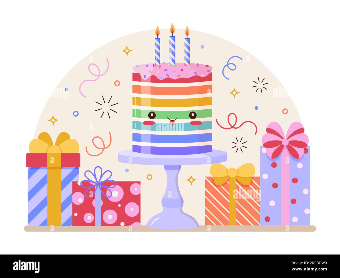 Happy birthday scene Cut Out Stock Images & Pictures - Alamy