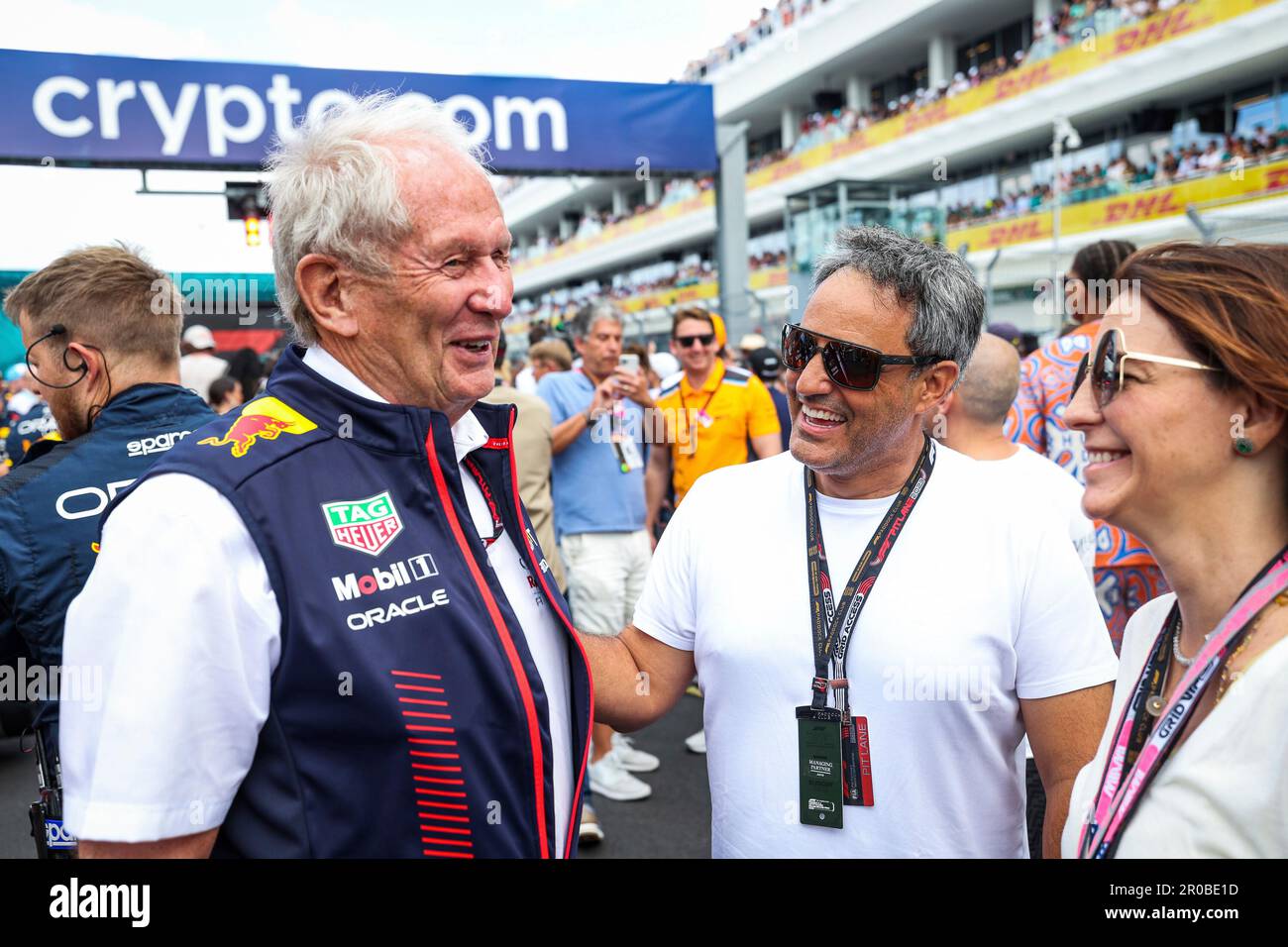 Miami, USA. 7th May, 2023. dr Helmut Marko (AUT, Oracle Red Bull Racing), Juan Pablo Montoya ...
