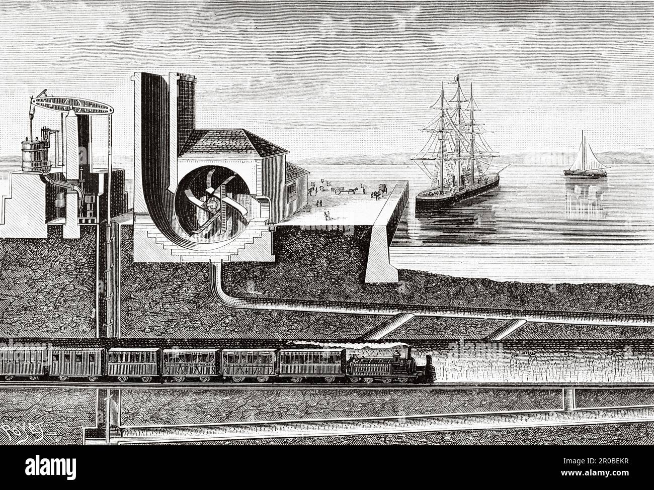 Entrance to the Mersey Tunnel with the design of the exhaust and ...