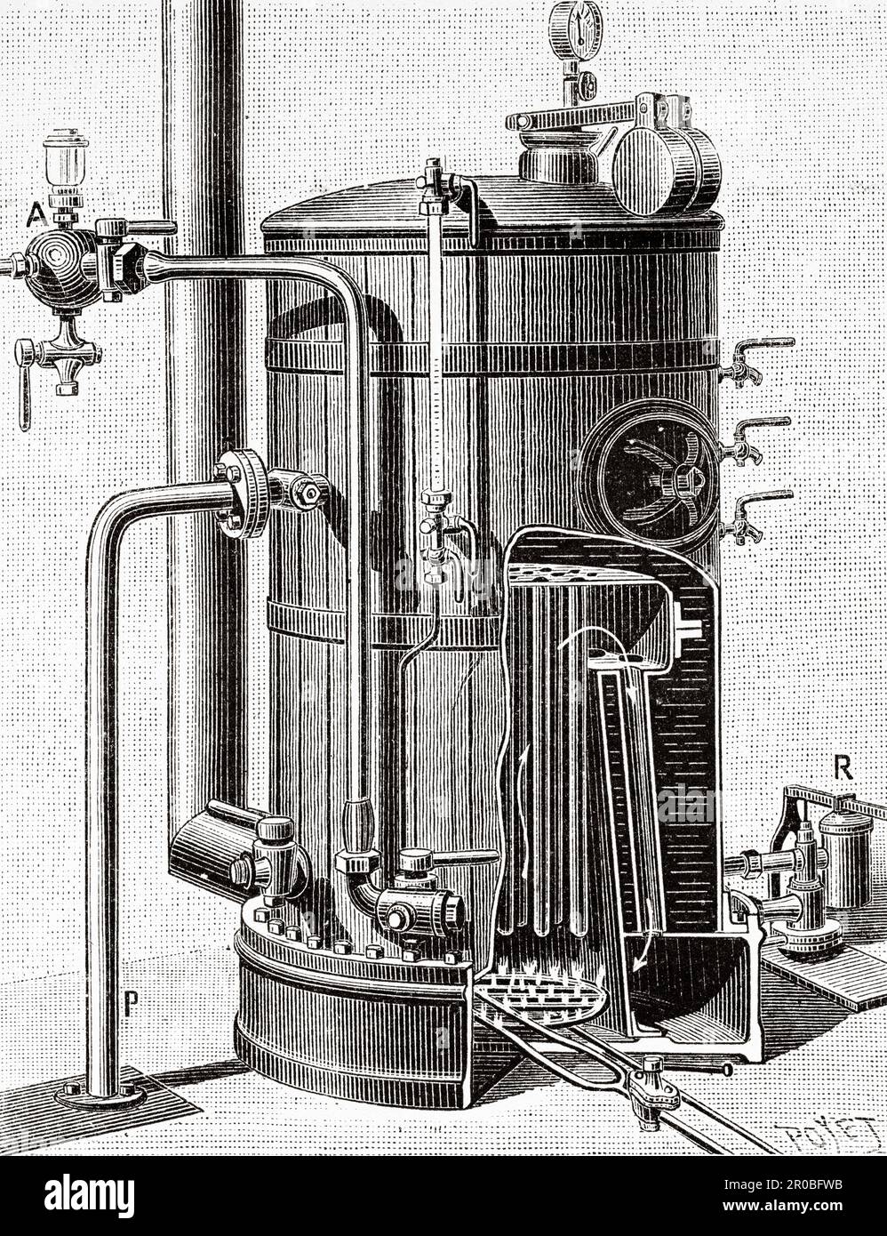 Paris fire brigade equipment materials, heating with a steam-powered ...