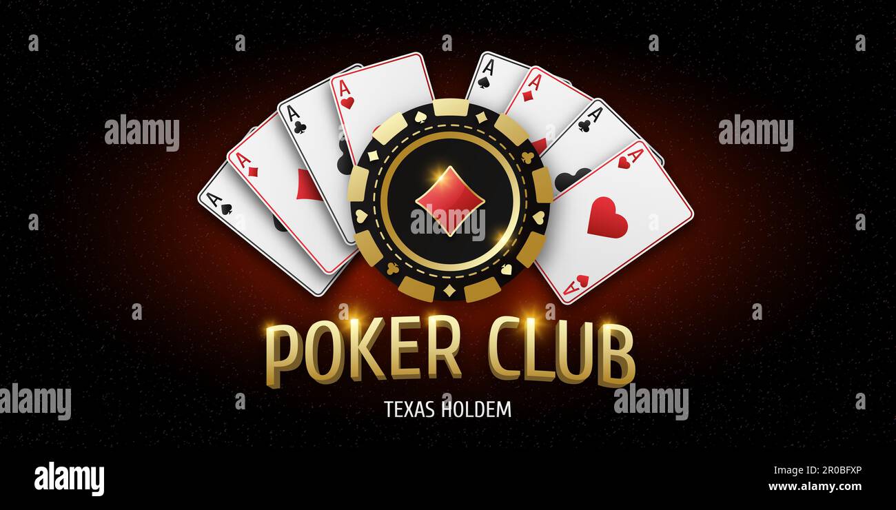 Illustration with text Poker Club. Realistic playing chip with diamond ...