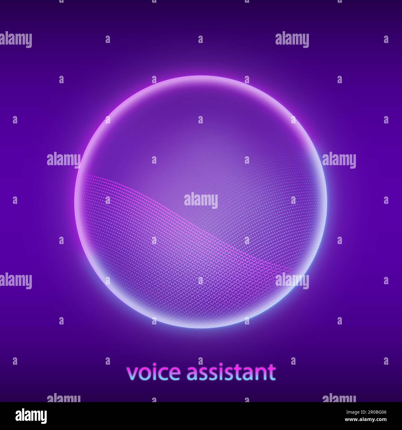 Artificial intelligence concept. Button icon with microphone. Banner ...