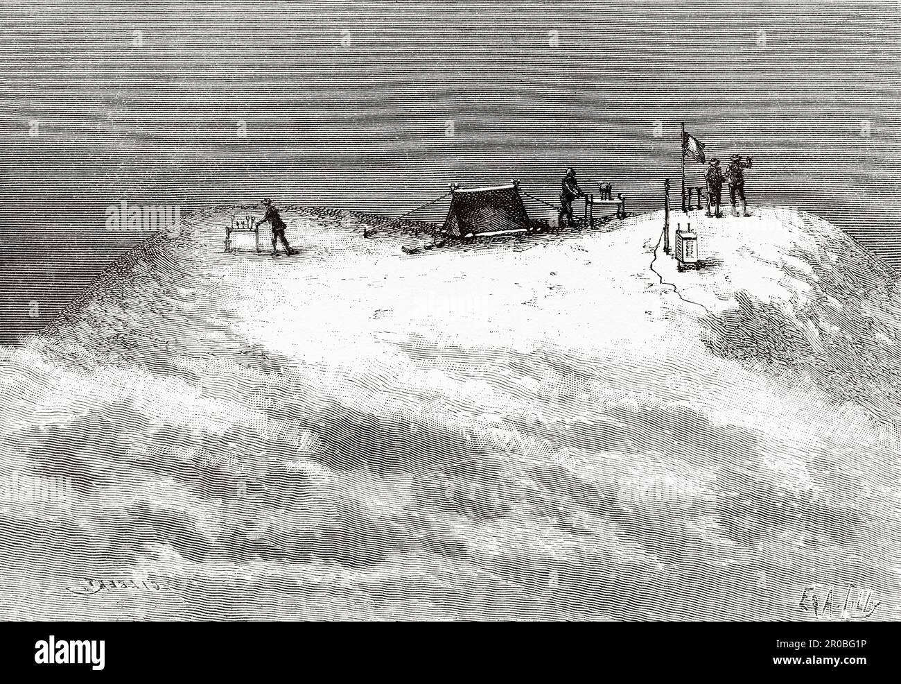 Camp at Mont Blanc by J Vallot and Richard with twenty-four guides July ...