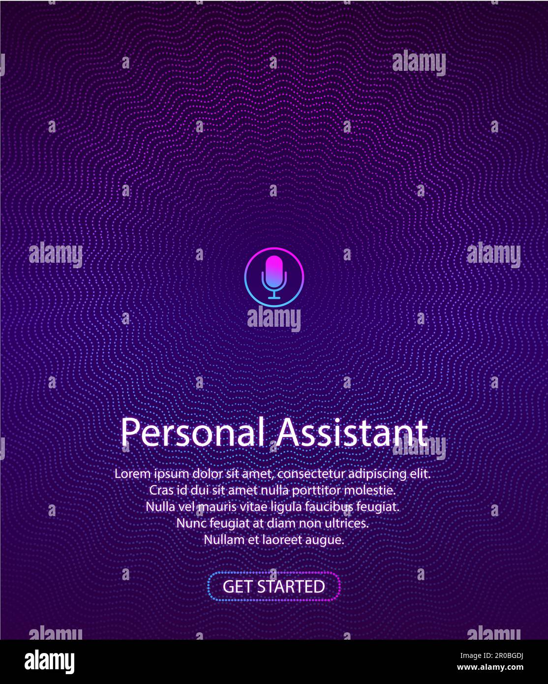 Artificial intelligence concept. Button icon microphone. Banner for web ...