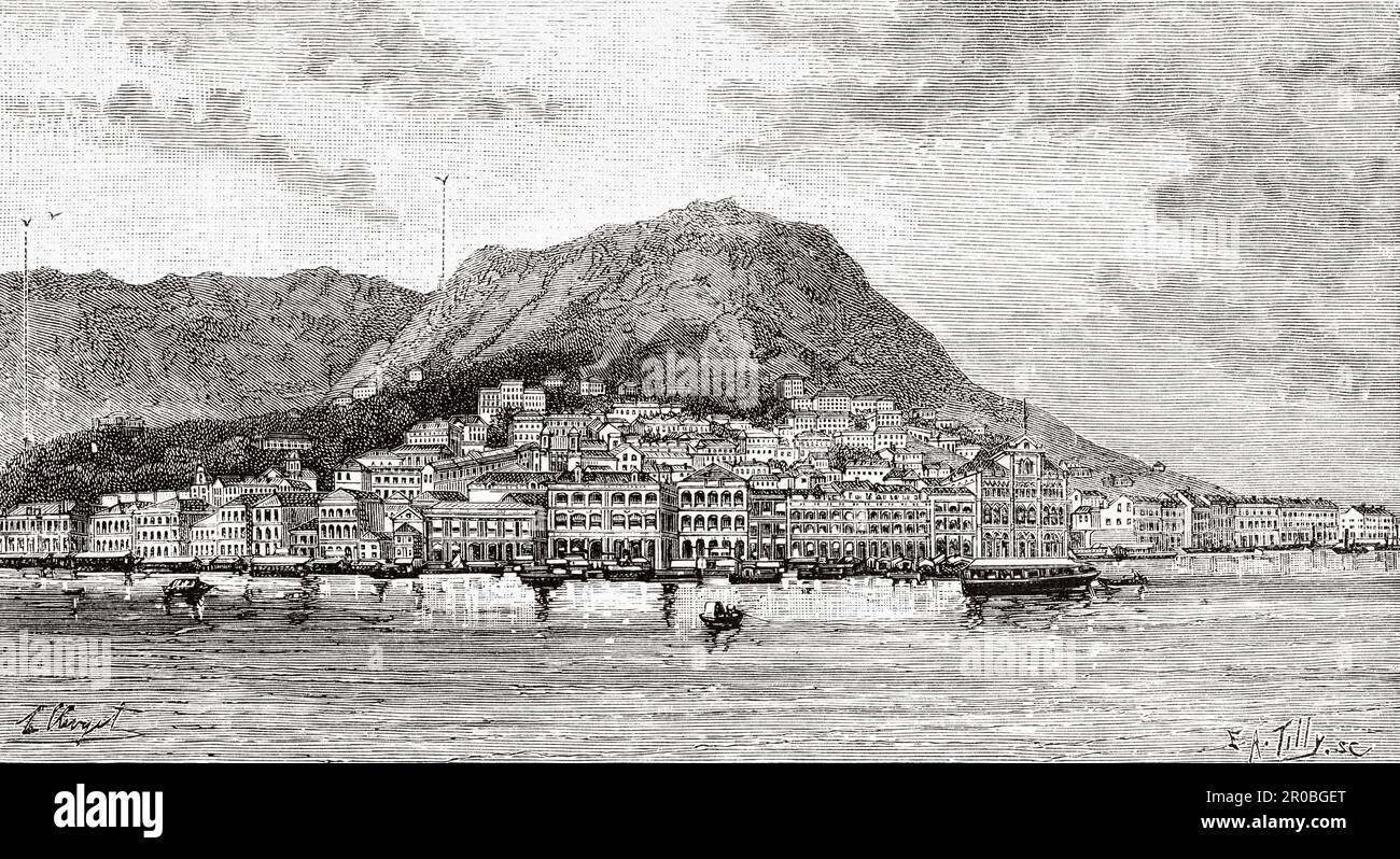 The Peak Tramway. Hong Kong in the 19th century showing the two new ...