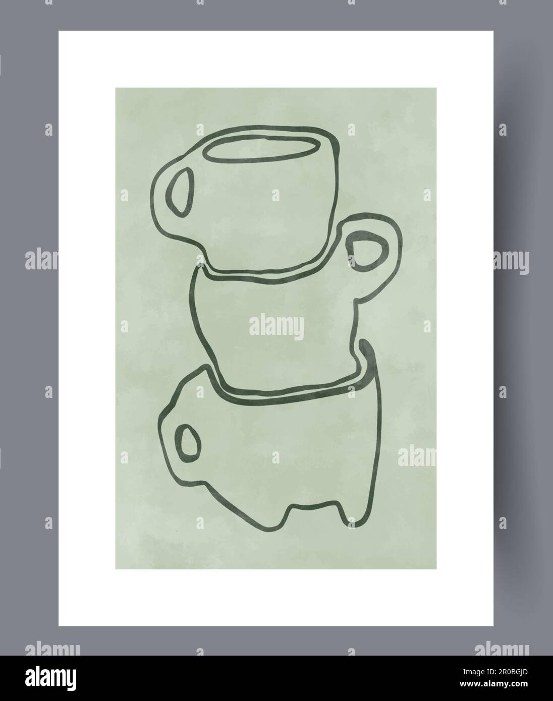 Abstract mugs asymmetry coffee wall art print Stock Vector Image & Art ...
