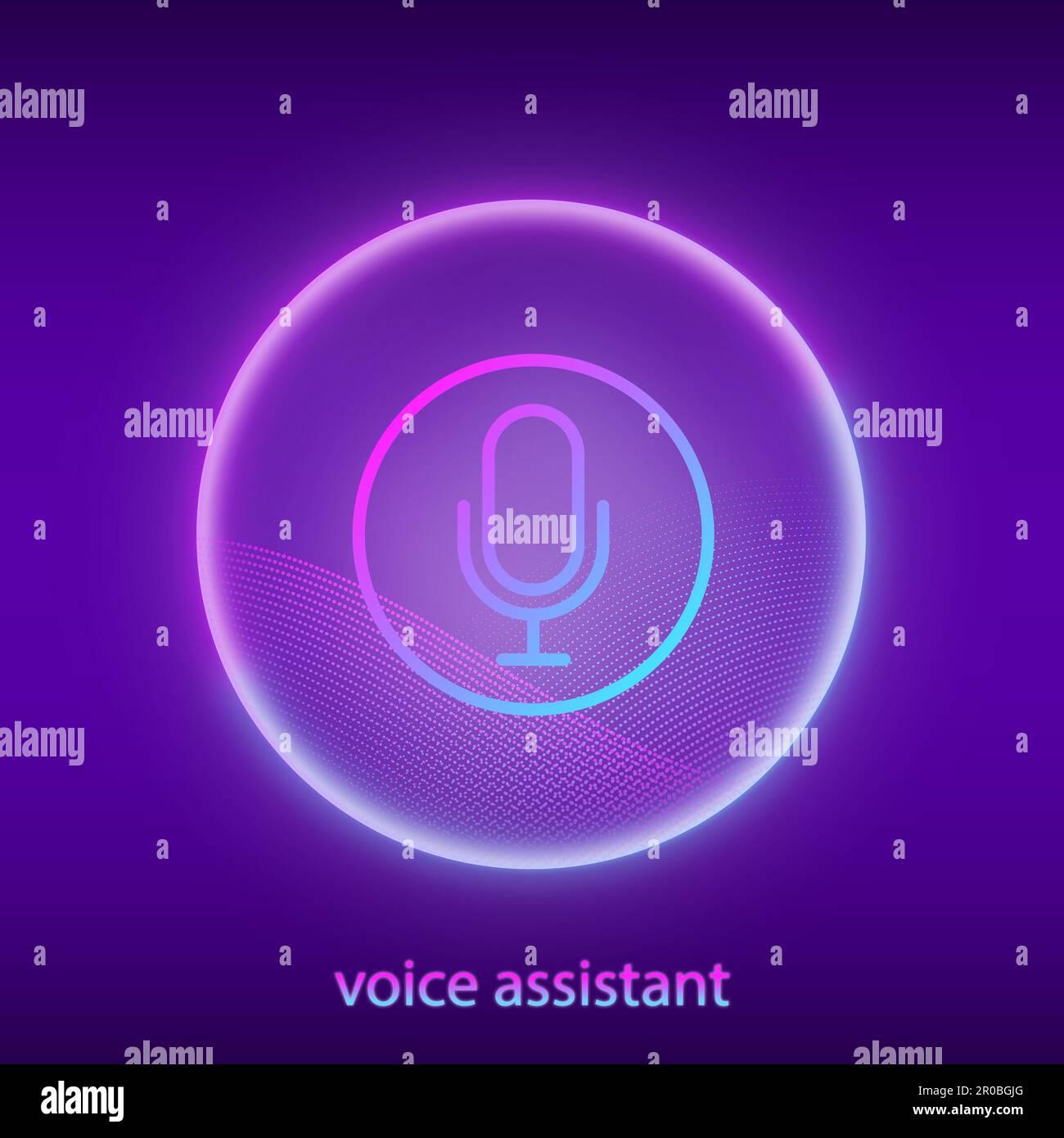 Artificial intelligence concept. Button icon microphone. Banner for web ...