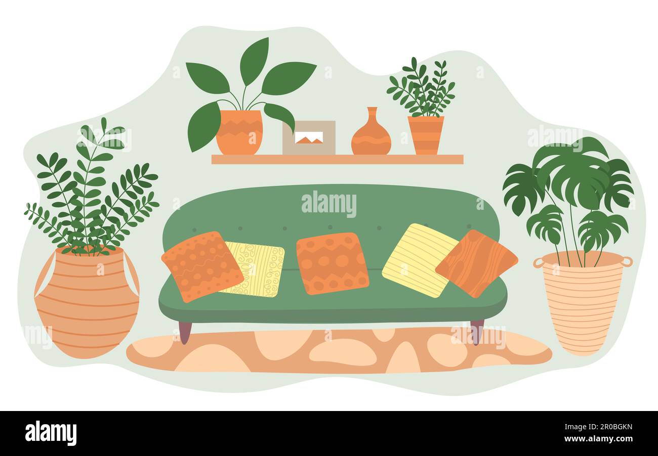 Vector home interior in flat style Stock Vector Image & Art - Alamy