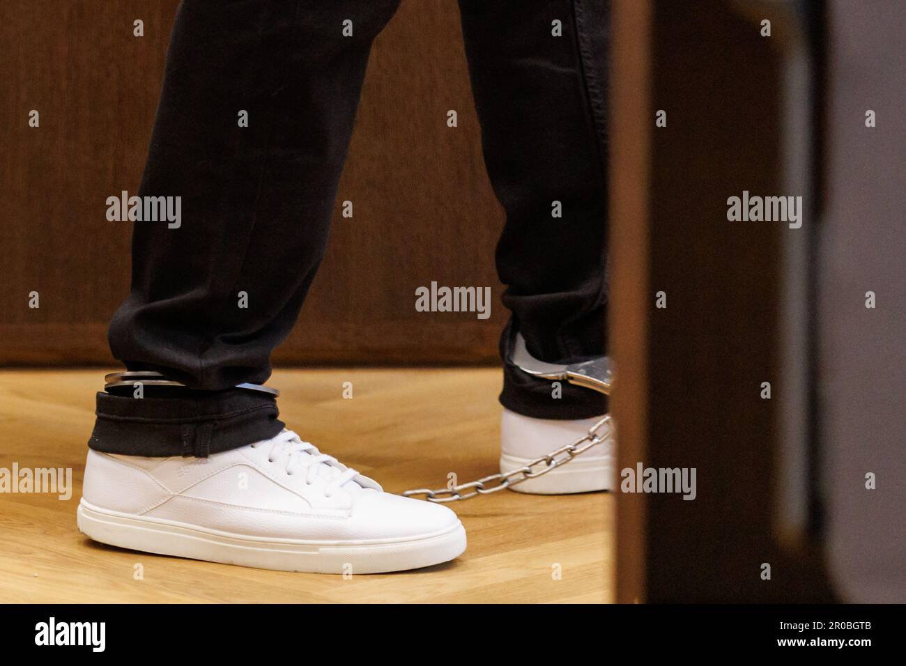 Nuremberg, Germany. 08th May, 2023. A man charged with murder enters ...