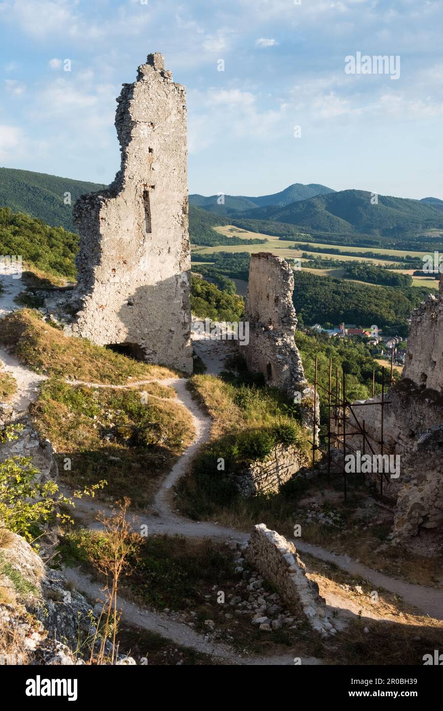 Abandoned ruins of medieval Plavecky castle in Slovakia, Central Europe ...