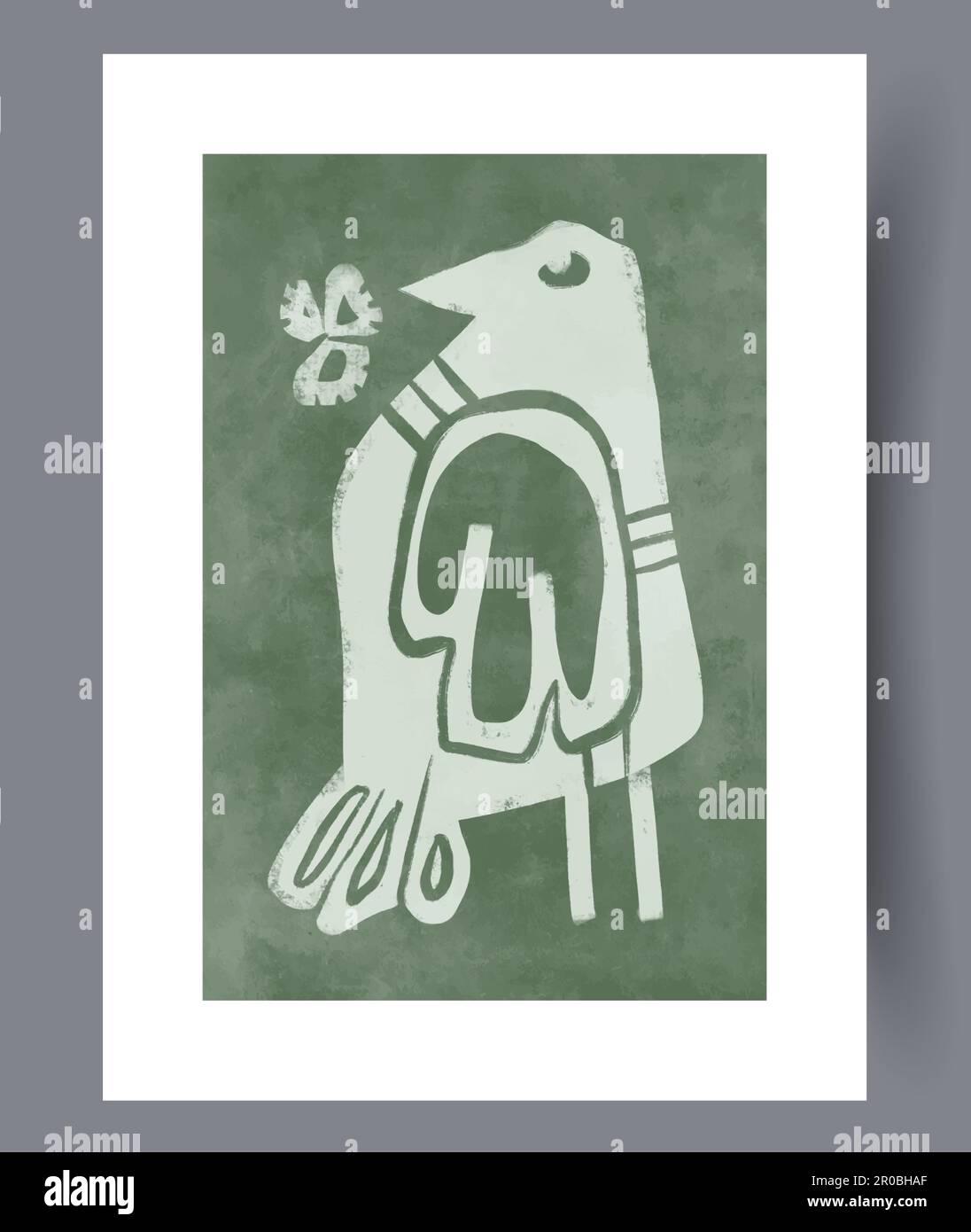 Animal bird surreal fauna wall art print Stock Vector Image & Art - Alamy