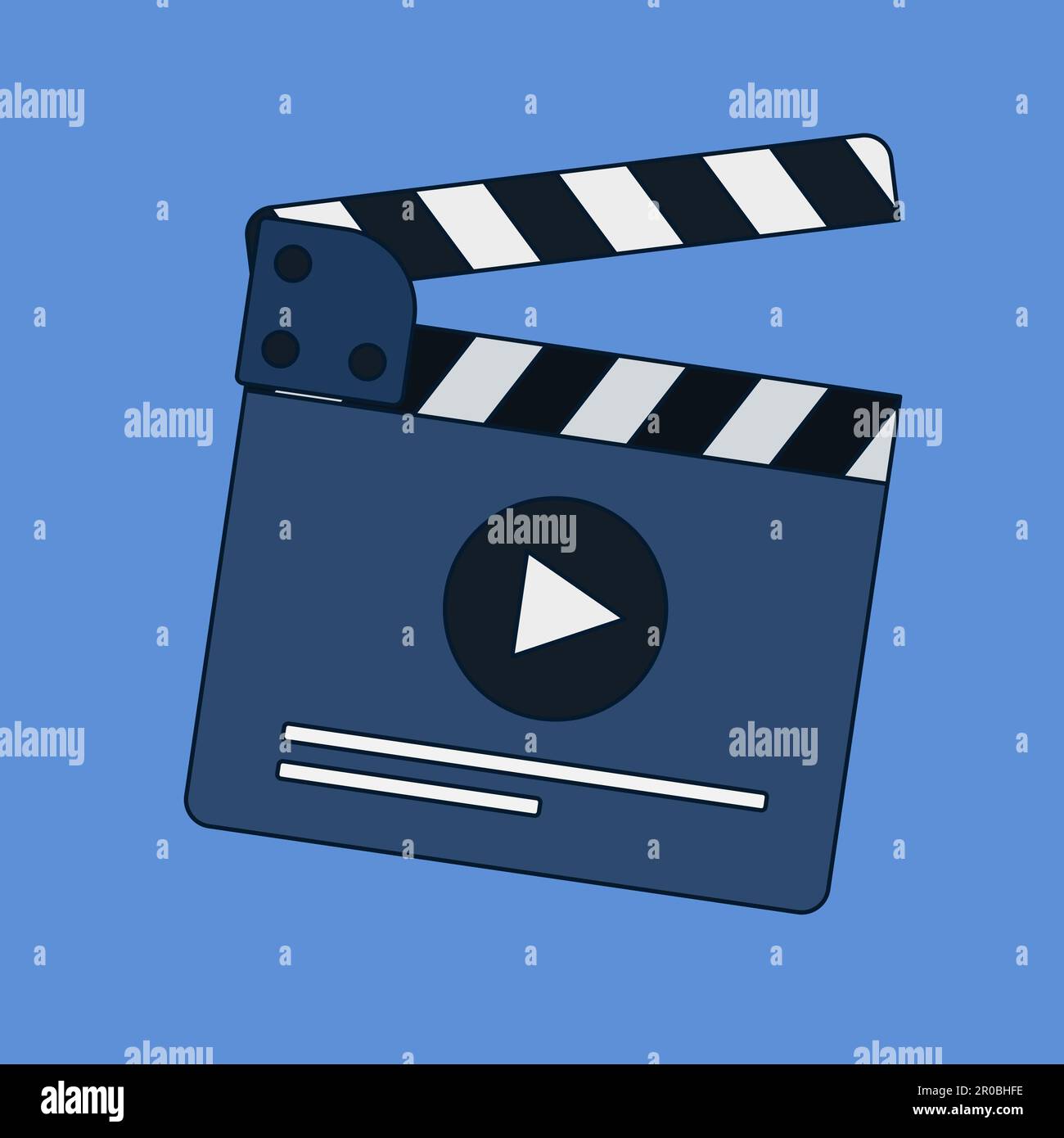 Flat movie clapperboard symbol. Stylish blank movie clapperboard ...