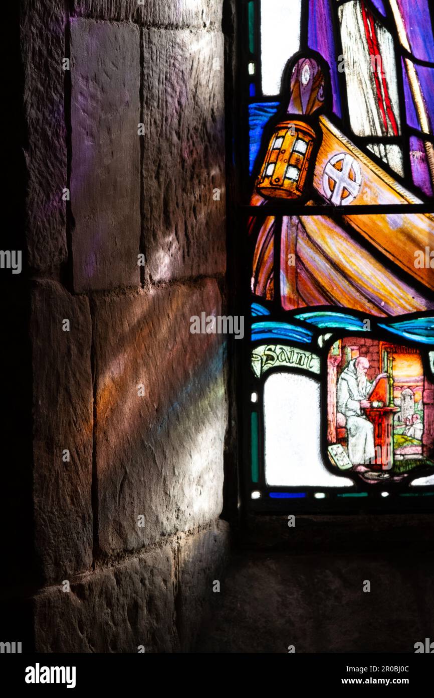 Details of stained glass window panes in Edinburgh, Scotland Stock ...