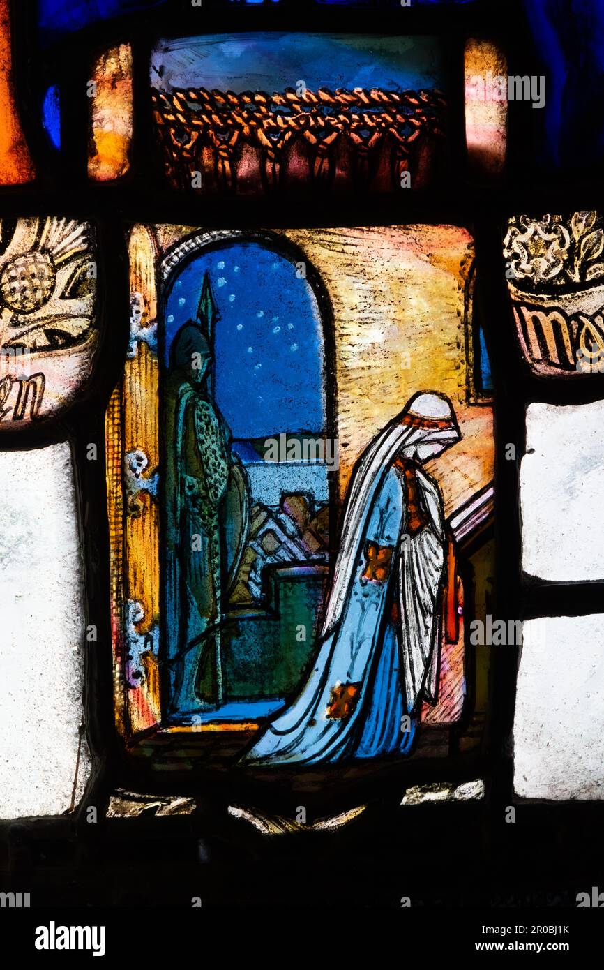 Details of stained glass window panes in Edinburgh, Scotland Stock ...