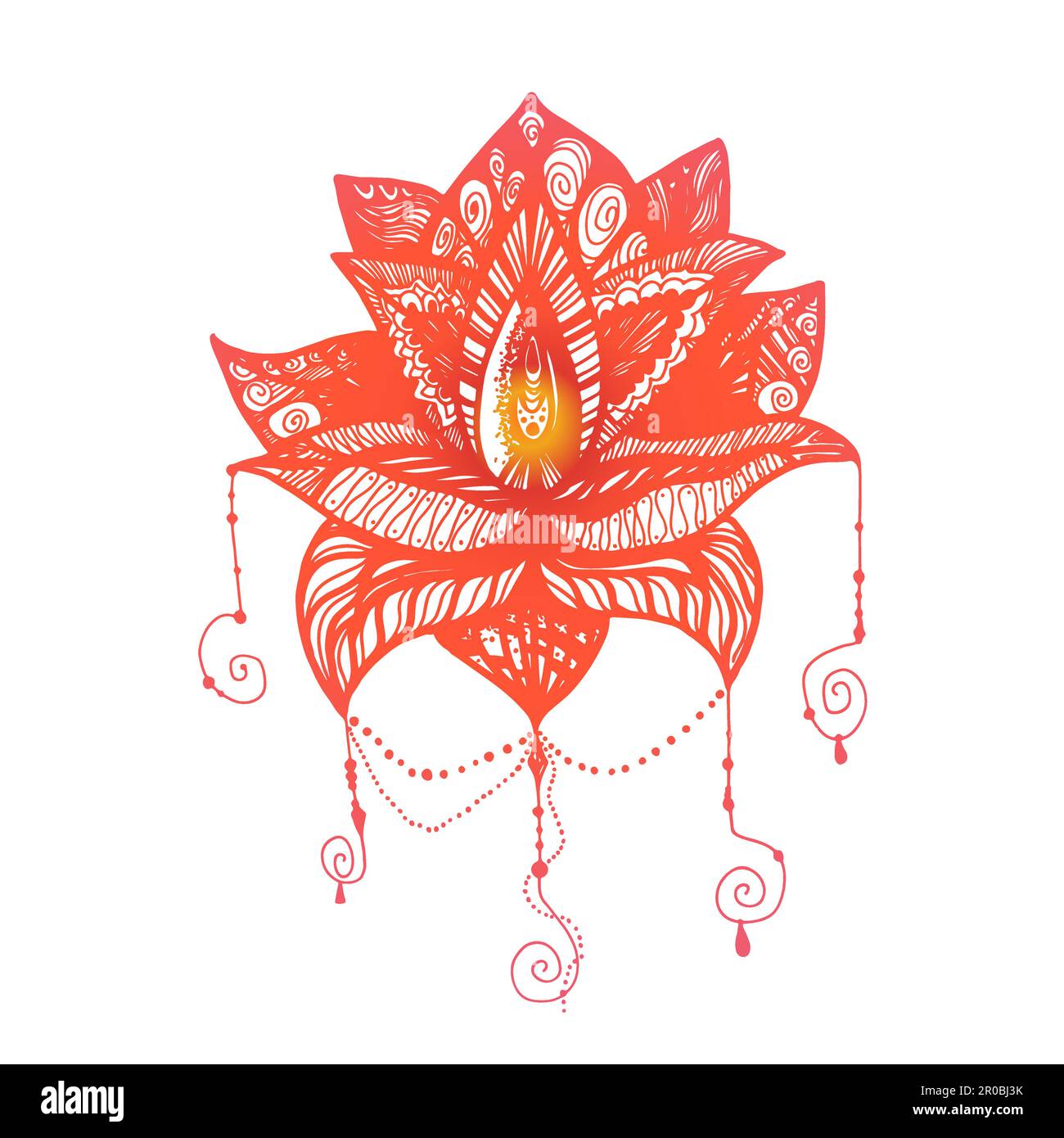 Red Lotus Flower Tattoo