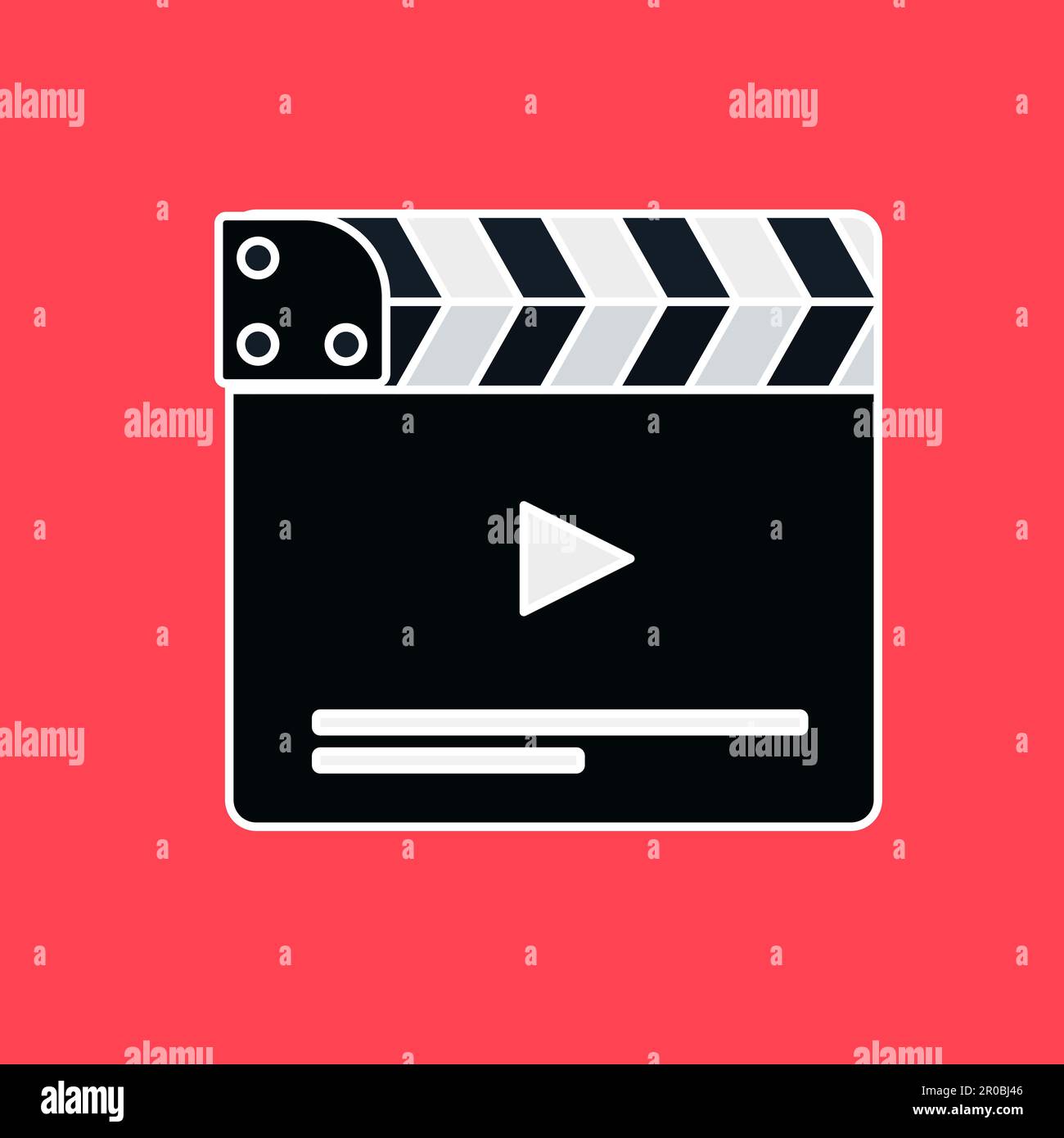 Flat movie clapperboard symbol. Stylish blank movie clapperboard ...