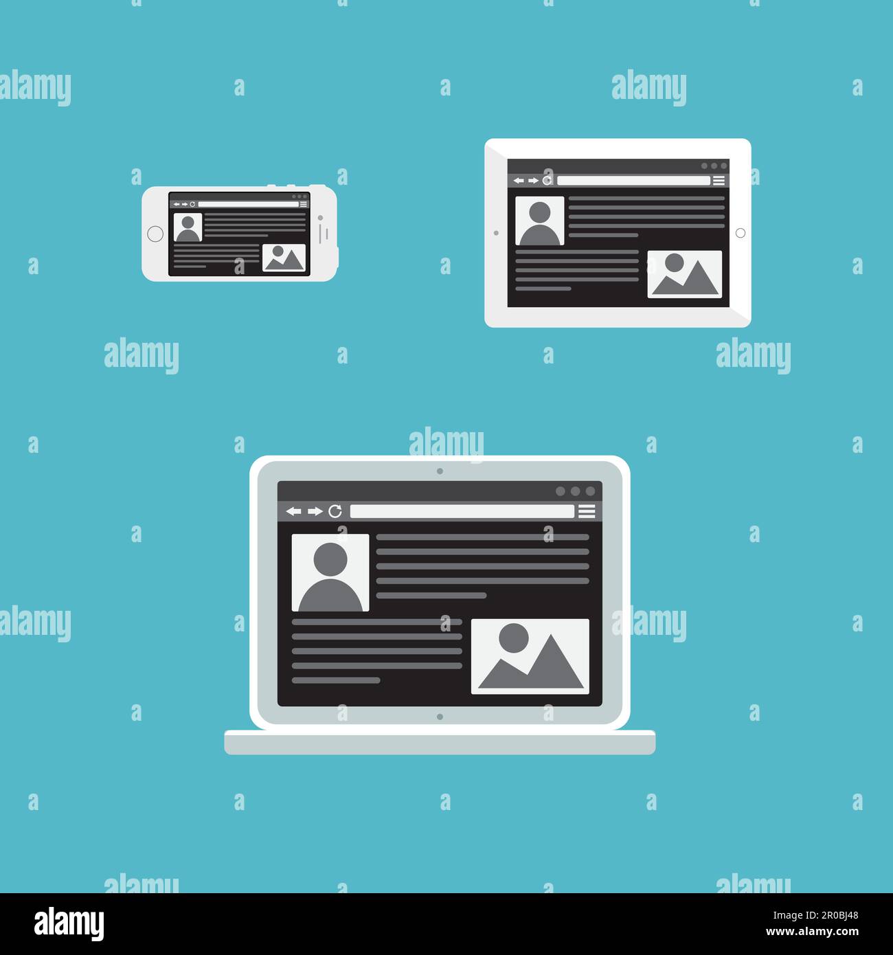 Adaptive Web Phone Template and Gadget Elements for site of blog and ...