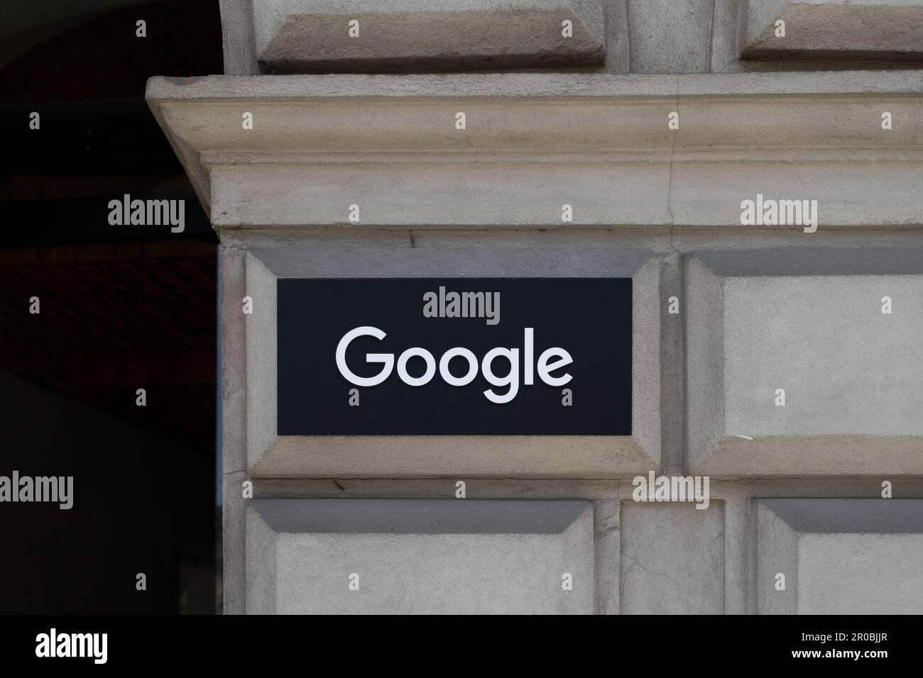 Google Kraków Office logo sign in Krakow, Poland. Company signboard ...