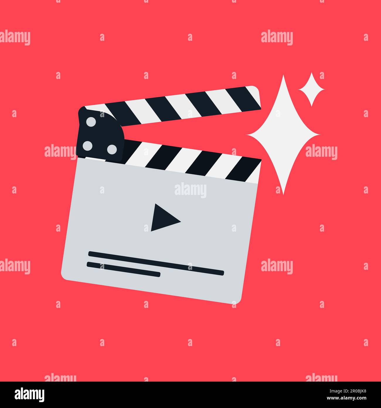 Flat movie clapperboard symbol. Stylish blank movie clapperboard ...