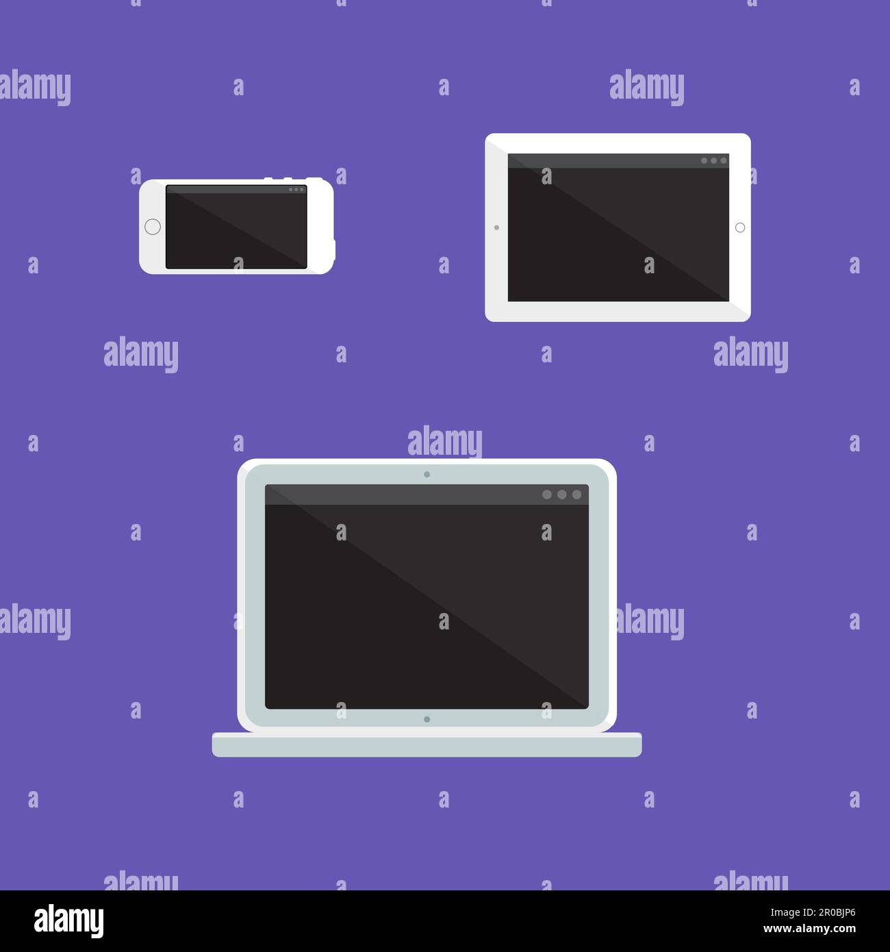 Adaptive Design Mockup. Gadget and Device Elements. White Smartphone ...