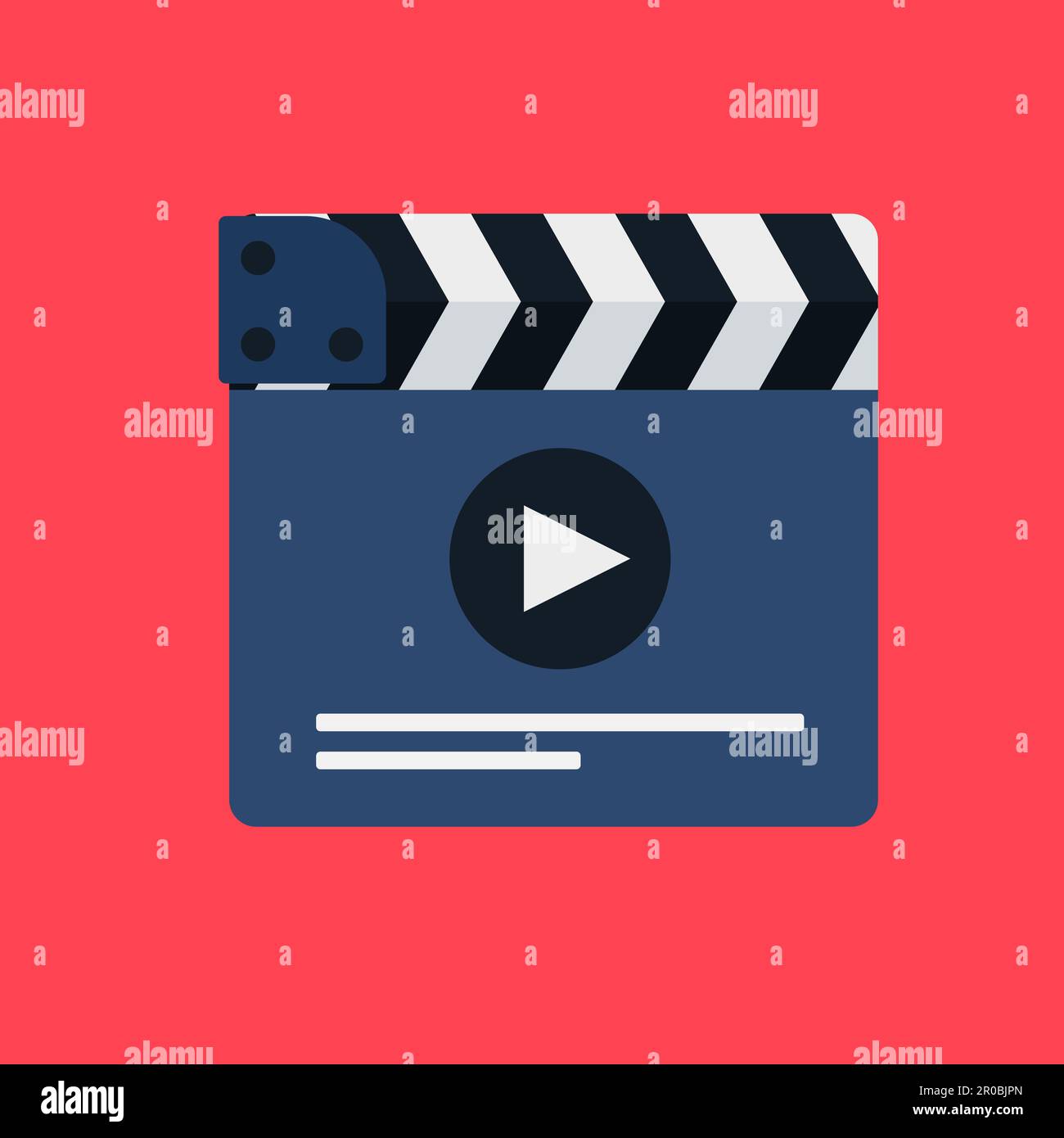 Flat movie clapperboard symbol. Stylish blank movie clapperboard ...