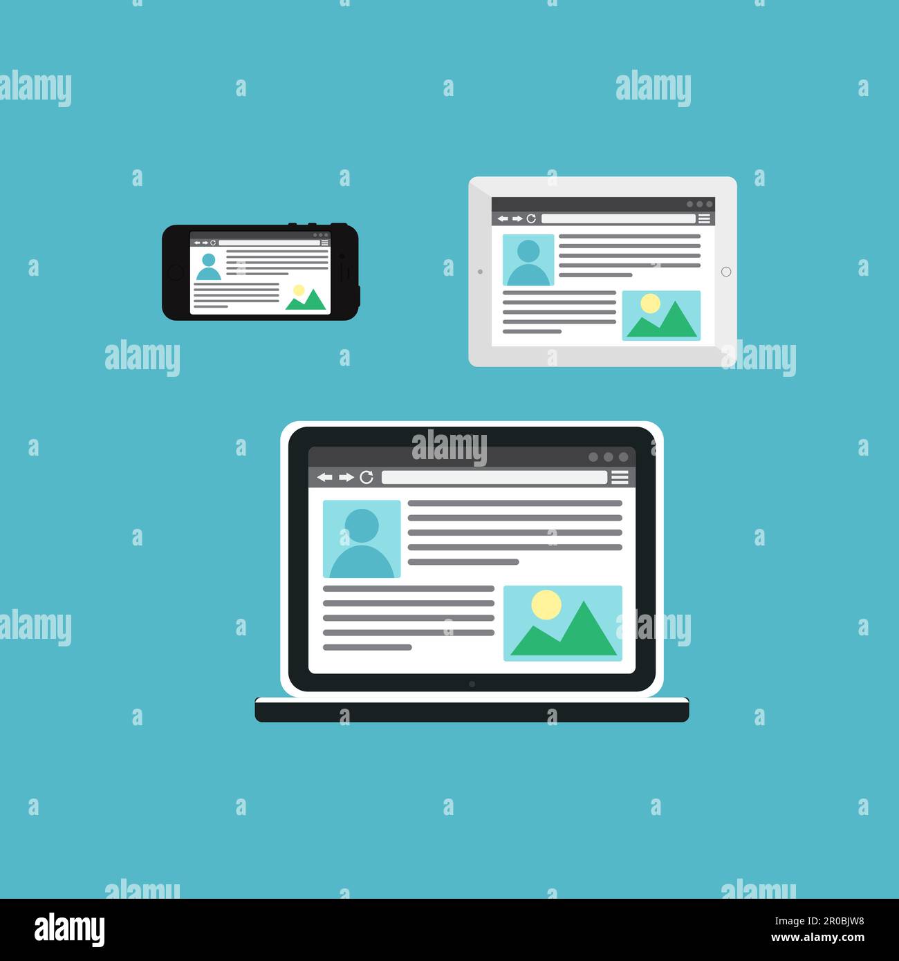 Adaptive Web Phone Template and Gadget Elements for site of blog and ...