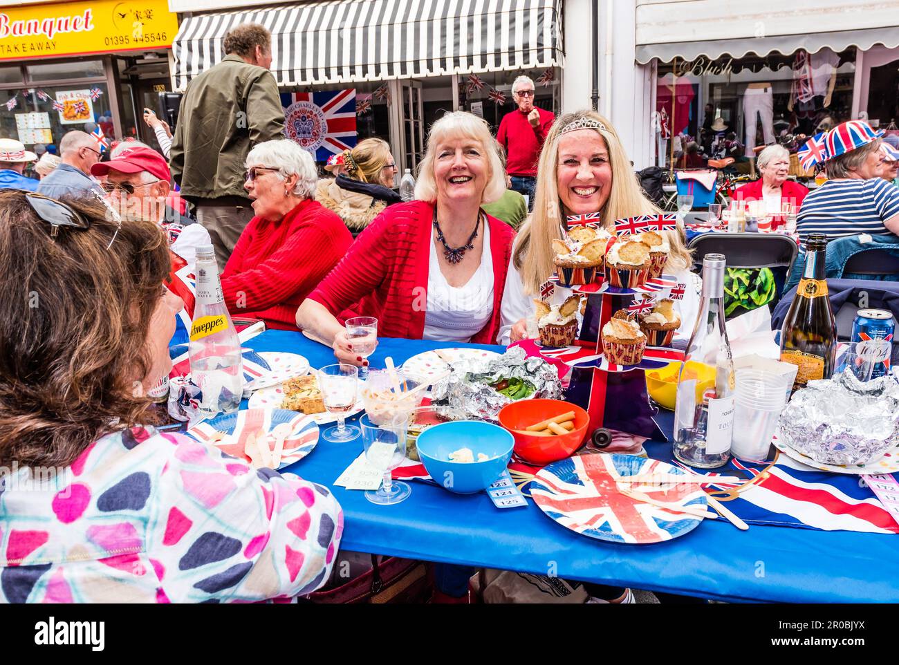 The Budleigh Coronation Street Party Stock Photo - Alamy