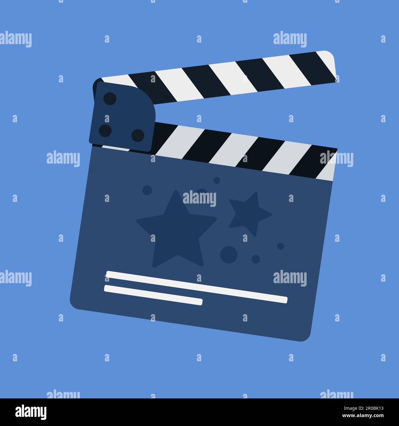 Flat movie clapperboard symbol. Stylish blank movie clapperboard ...