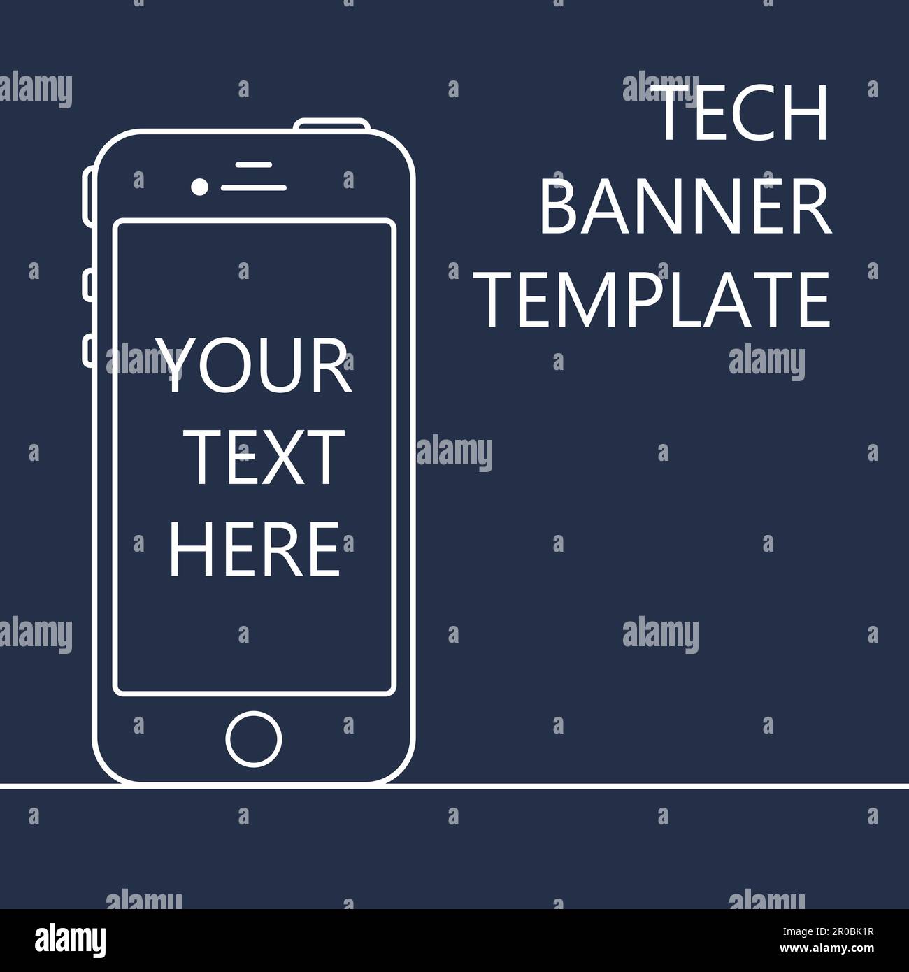 Adaptive Web Template and Gadget Banner with Smartphone. Outline minimalistic phone mockups ...
