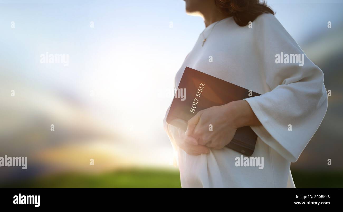 Christian background and worship and evangelism concept with church ...