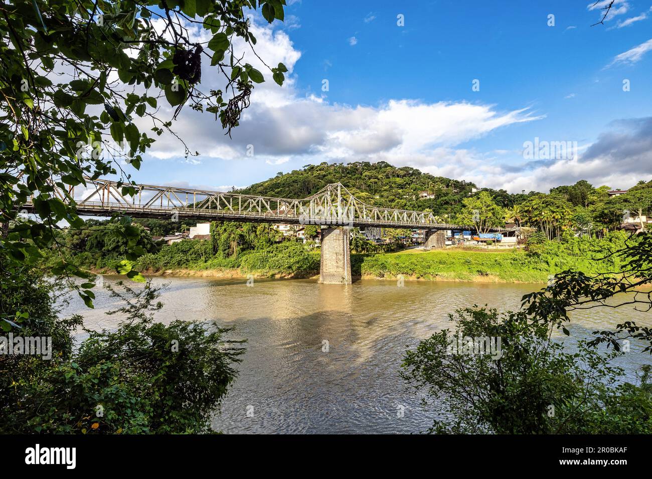 The iron bridge in Blumenau, Santa Catarina in Brazil. Ponte De Ferro ...