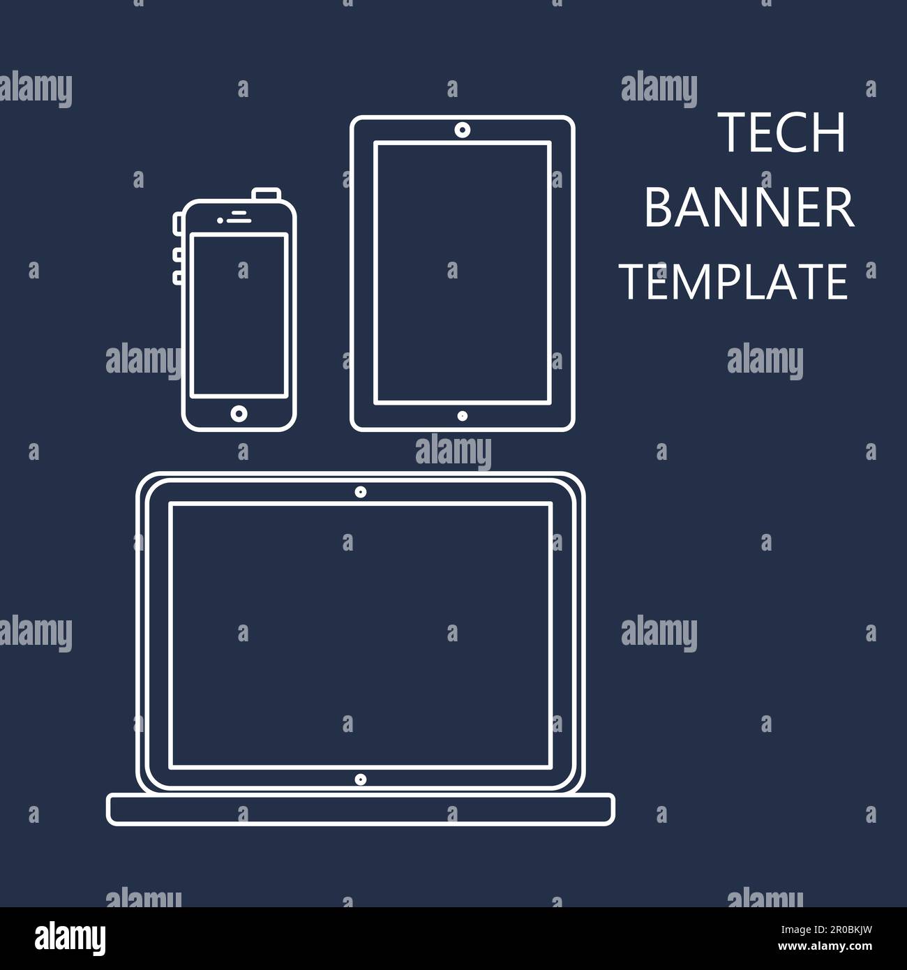 Adaptive Web Phone Template and Gadget Banner on Smartphone, Tablet ...