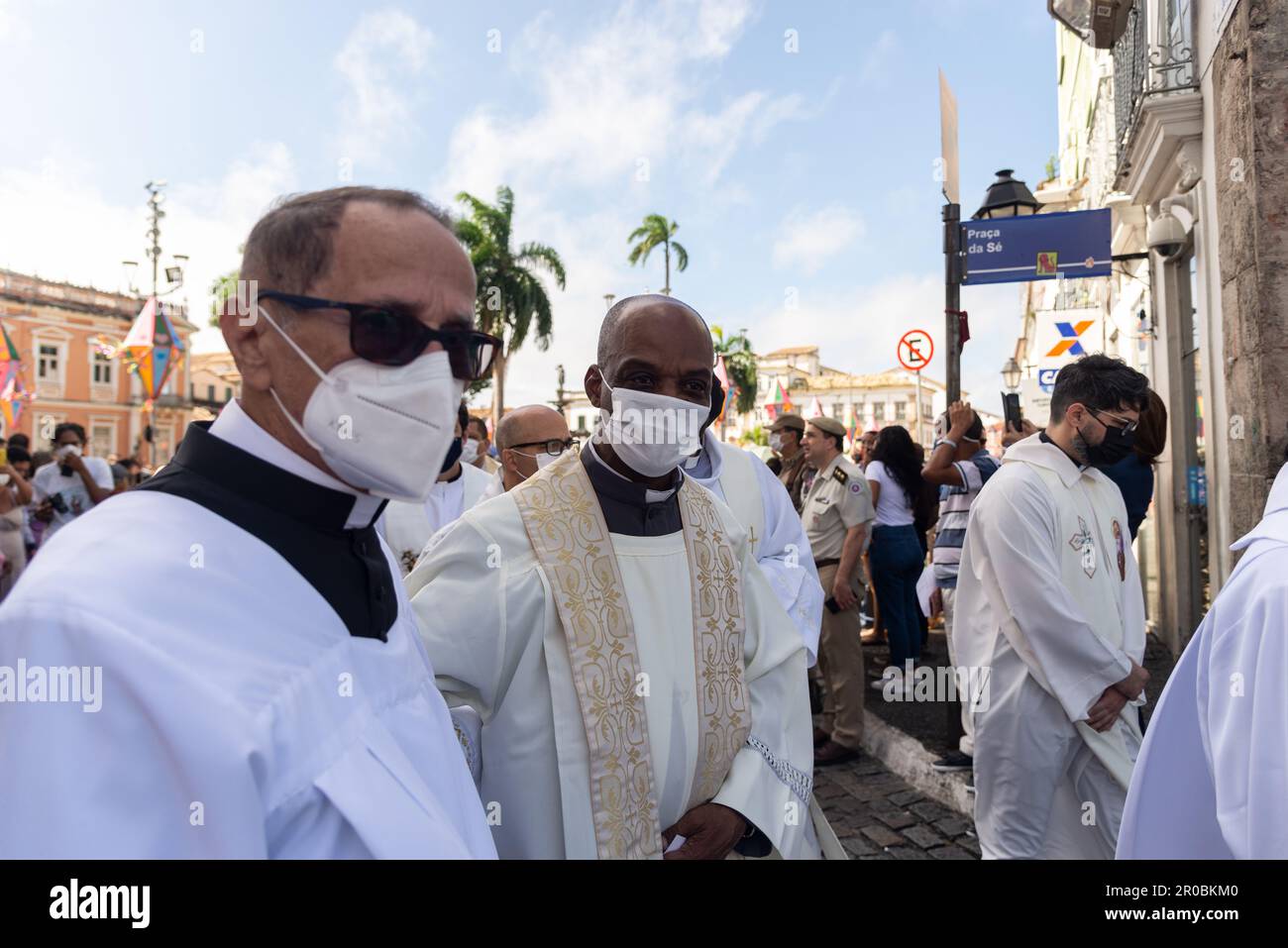 Salvador, Bahia, Brazil - June 16, 2022: Catholic priests are seen ...