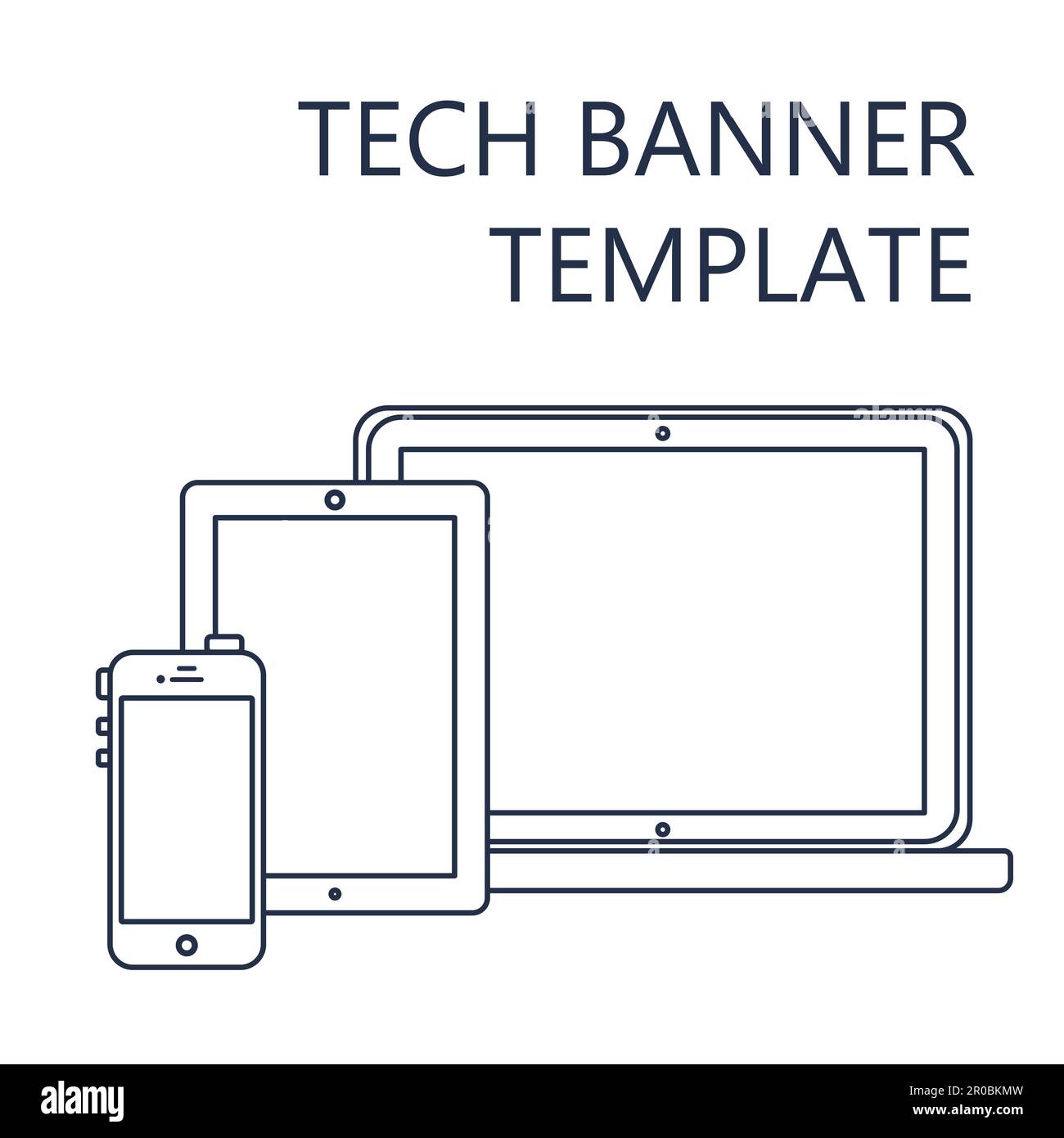 Adaptive Web Phone Template and Gadget Banner on Smartphone, Tablet ...
