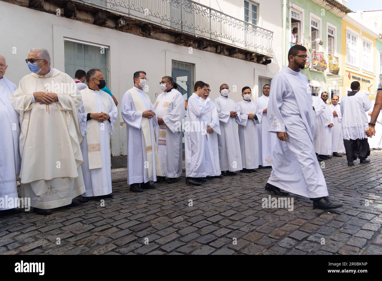 Salvador, Bahia, Brazil - June 16, 2022: Catholic priests are seen ...