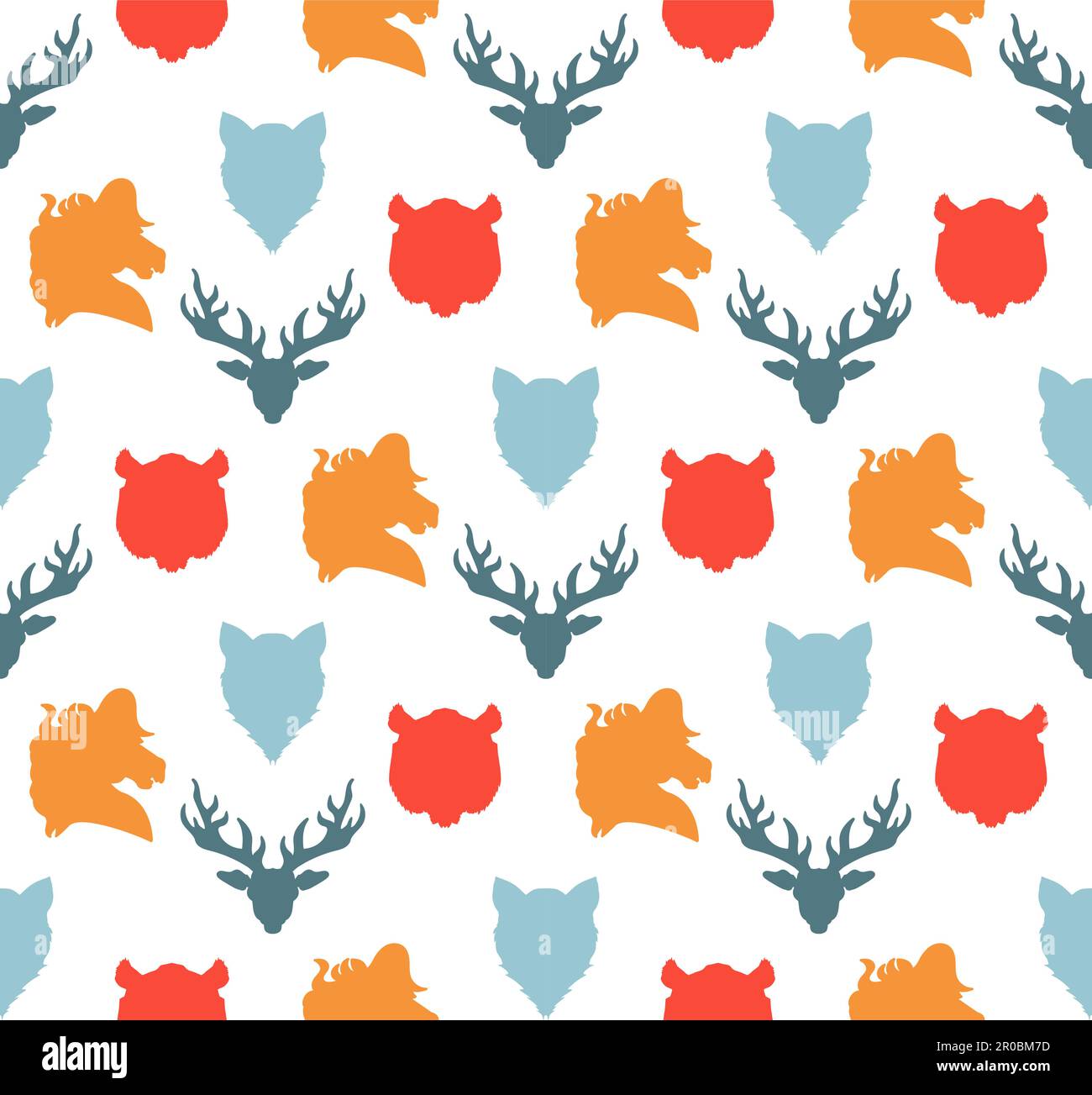 Wildlife seamless pattern. Zoo ornament for print, fabric, cloth, child ...