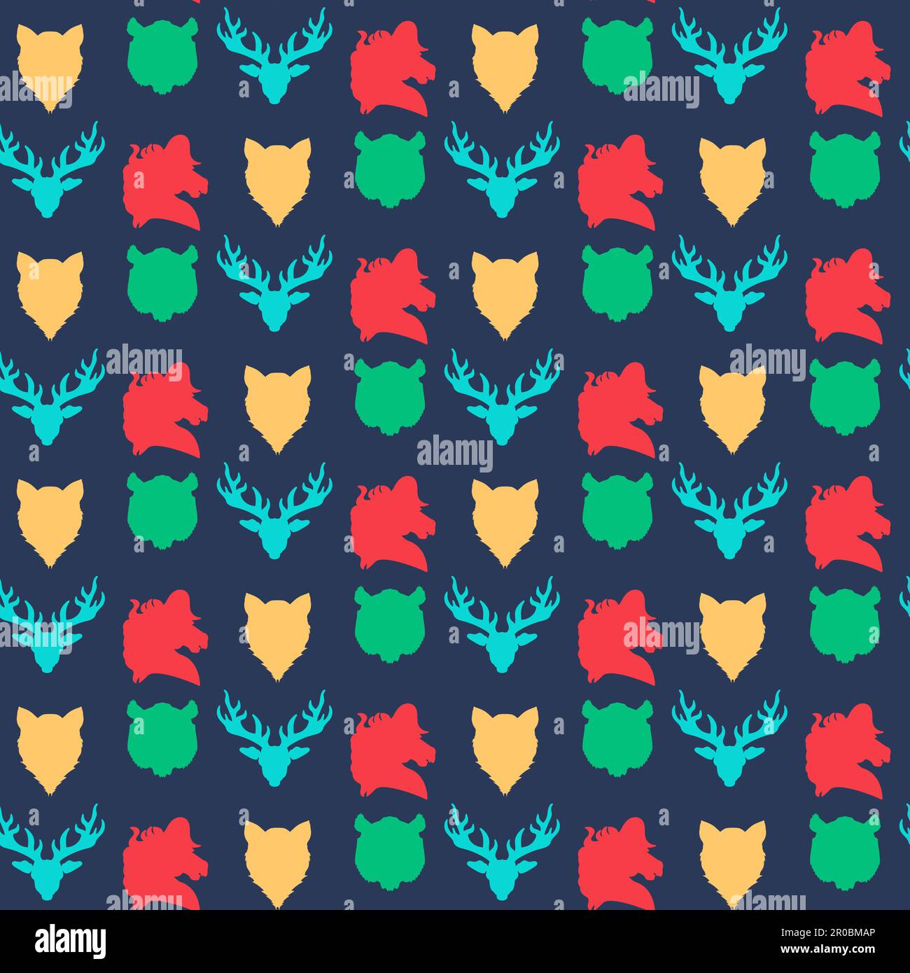 Wildlife seamless pattern. Zoo ornament for print, fabric, cloth, child ...