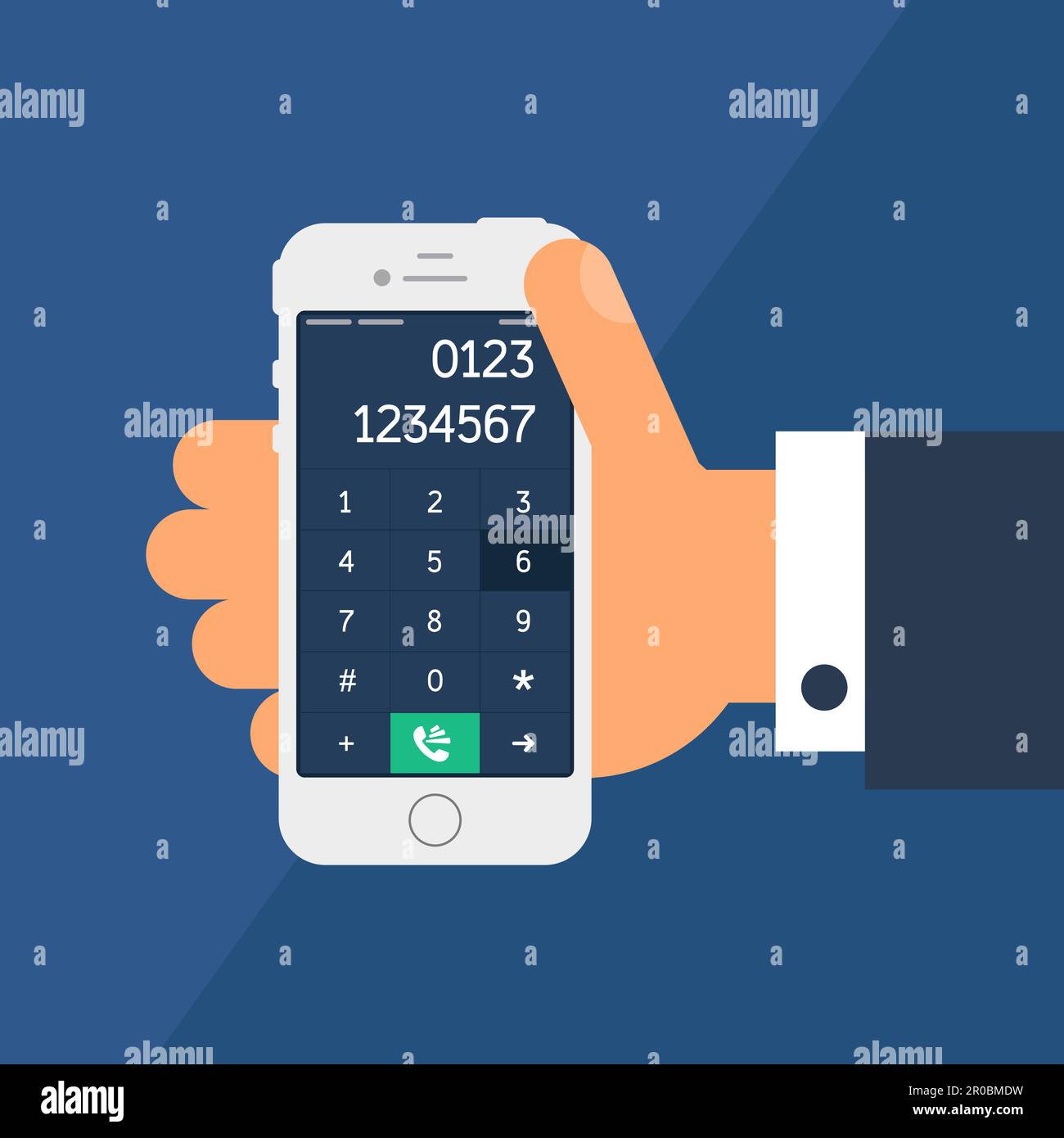 Social Life with Smartphone Dial. Telephone in hand and smartphone ...