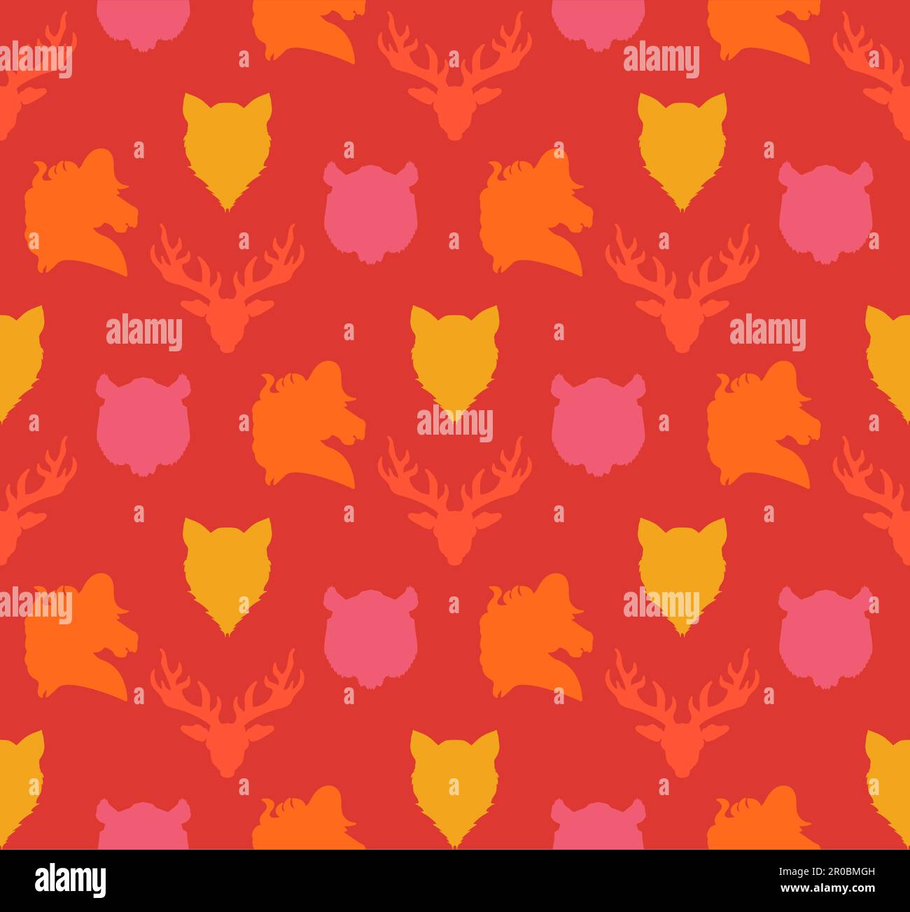 Wildlife seamless pattern. Zoo ornament for print, fabric, cloth, child ...
